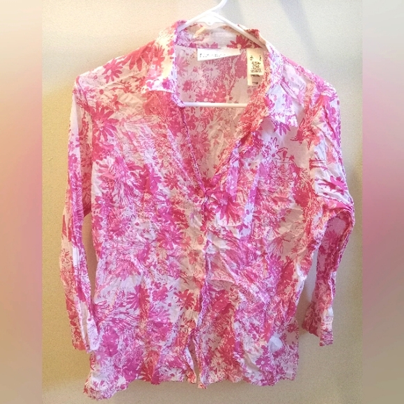 Liz Claiborne | Tops | Liz Clairborne Flower Sparkle Button Down | Poshmark